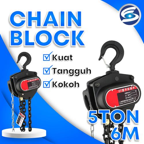 Promo Chain Block 5 Ton 6 Meter Takel Katrol Kerekan 5 Ton 6 Meter ...