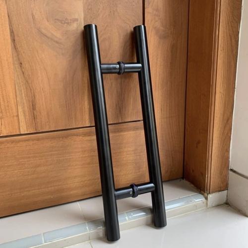 Jual handle pintu rumah baut tembus full black 60cm 45cm - 45cm - Kab ...