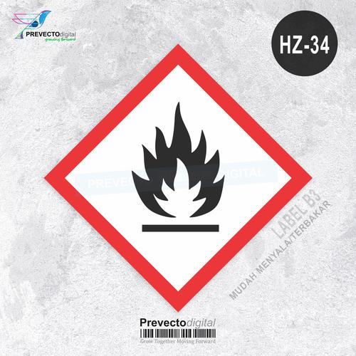 Jual Sticker Simbol Label K3 Limbah B3 Hazmat Label B3 Mudah Terbakar ...