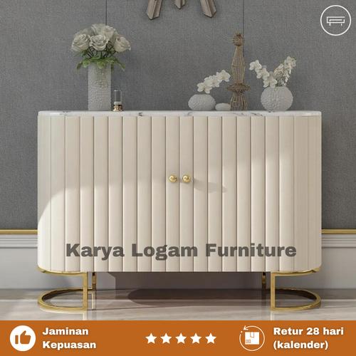 Jual Lemari Buffet Mewah Lapis Kain Oscar - Credenza Kabinet Stainless ...