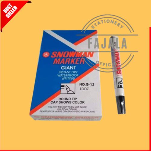 Jual Spidol snowman permanent marker Merah biru hitam hijau Harga 1 pcs ...