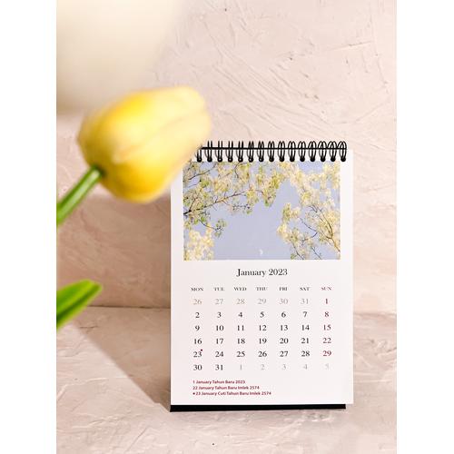 Promo Kalender Meja Watercolor 02 Flower Premium Aesthetic / Desk Calen ...