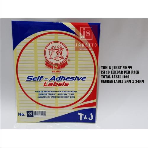 Jual TERMURAH !! Label Tom & Jerry 99 Self Adhesife Labels - Jakarta ...