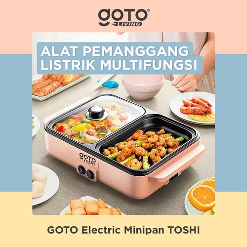 Promo Goto Toshi Minipan Electric Hotpot Alat Panggangan Grill Pan BBQ 2in1 - BLUE - Kota ...