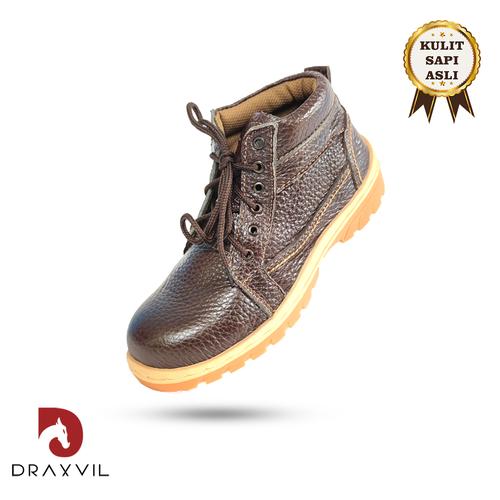 Jual Draxvil - Sepatu Safety Kulit Sapi Asli Semi Boot Sepatu Sefty ...