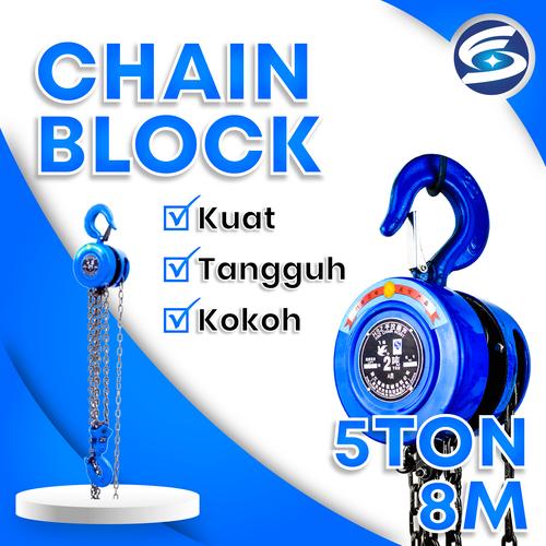 Promo Chain Block 5 Ton 8 Meter Takel Katrol Kerekan 5 Ton 8 Meter FEI ...