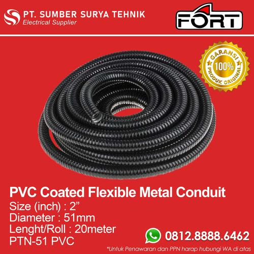 Jual PVC Coated Flexible Metal Conduit 2"(inch) 51mm PTN-51 PVC FORT ...