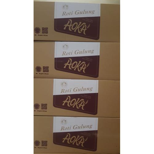 Jual Roti Panggang Aoka 1 dus isi 60 pcs - Gulung Cokelat - Nanas - Kab ...