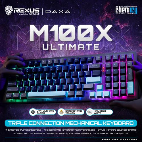 Jual Rexus Daxa M100X Ultimate Wireless RGB Mechanical Gaming Keyboard ...