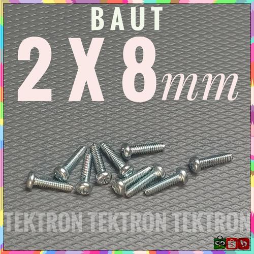 Jual Baut M2 8mm 2x8mm Bolt 2 x 8 mm Baud 2mm harga per 10 buah - Kota ...