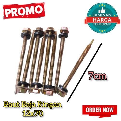 Jual Baut Roofing 12 x 70 (7cm) Perkotak isi 300pcs Perkarton isi ...