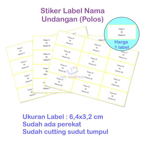 Jual Stiker Label Nama Undangan Print Cetak Polos Sticker Nama Buku ...