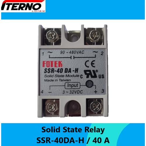 Jual Solid State Relay SSR-40DA-H Fotek SSR40DAH 40A - Kota Tangerang - ITERNO LISTRIK | Tokopedia
