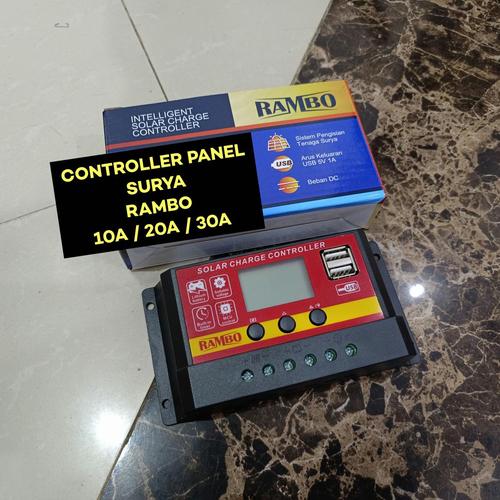 Jual Solar Panel Controller 10A 20A 30A Rambo Kontrol Surya 12V 24V USB ...
