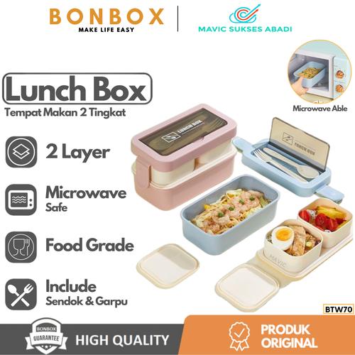 Jual Lunch Box Kotak bekal Bento Set 2 Layer Tempat Makan BONBOX BTW70 - Jakarta Barat ...