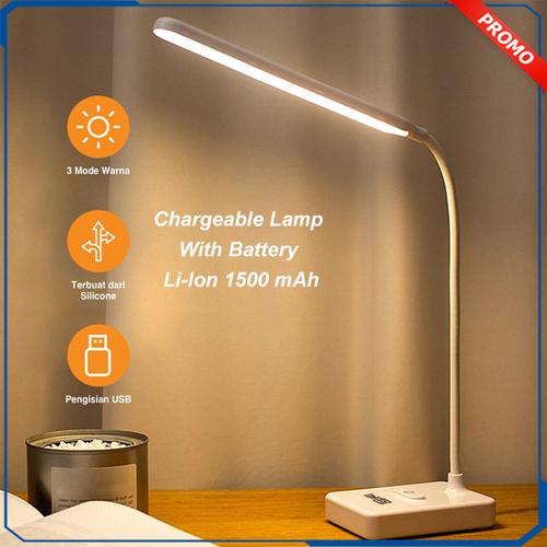 Jual Lampu Baca Meja Belajar LED Rechargeable Mode Sentuh 3 Warna Lampu ...