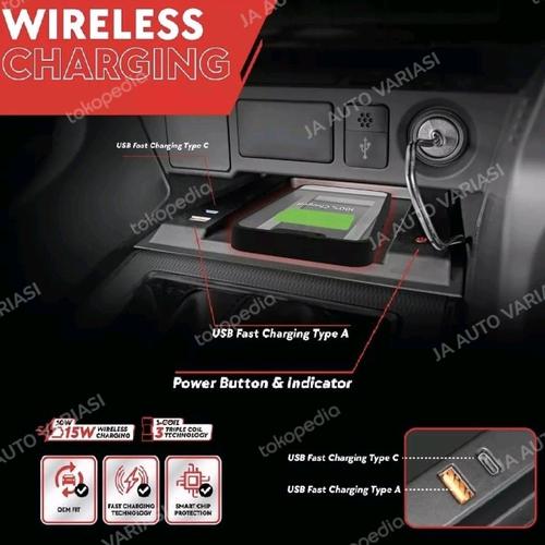 Jual Wireless Charger Mobil Innova Fortuner Pajero Xpander Raize + USB ...