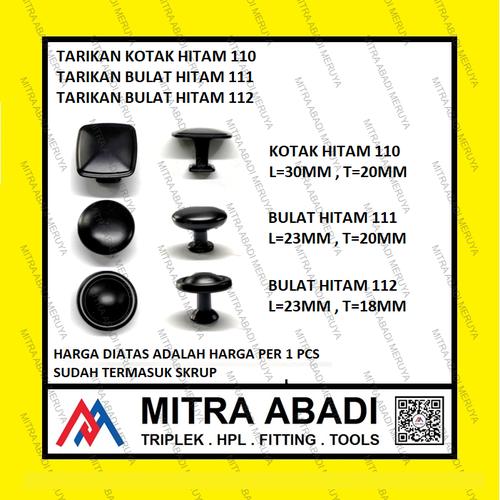 Jual Tarikan Handle Knob Bulat Pentol Laci Lemari Kitchen Hitam 110 111 ...