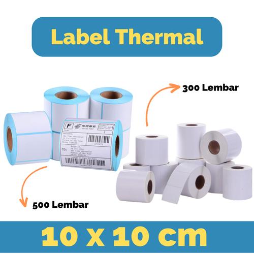 Jual Label Thermal Label Barcode Kertas Termal 100 x 100 mm isi 500 ...