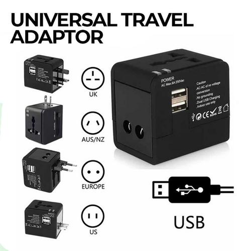 Promo ADAPTER COLOKAN UNIVERSAL TRAVEL EU AU UK US JEPANG ARAB USB ...
