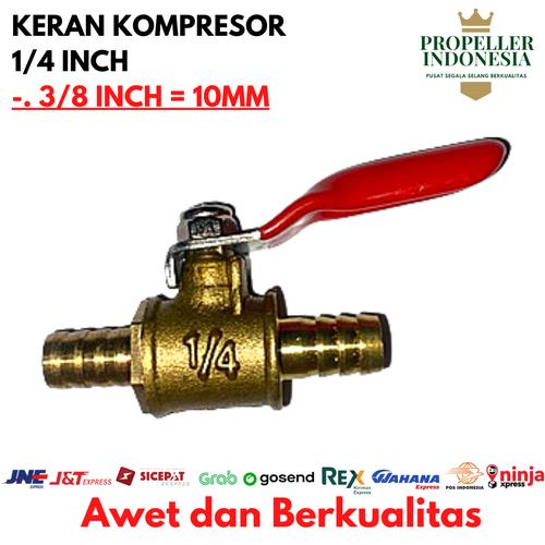 Jual Kran Angin Kompresor Kuningan 1/4Inch Stop Keran Kompresor - 10mm ...