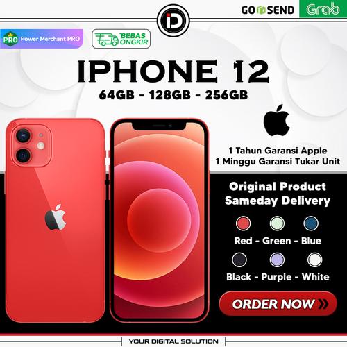 Jual (RESMI) Apple iPhone 12 64GB 128GB 256GB Red Green Blue Black ...