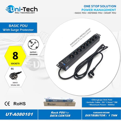 Jual PDU 8 Outlets Socket DIN49440 with Surge Protection, Input ...