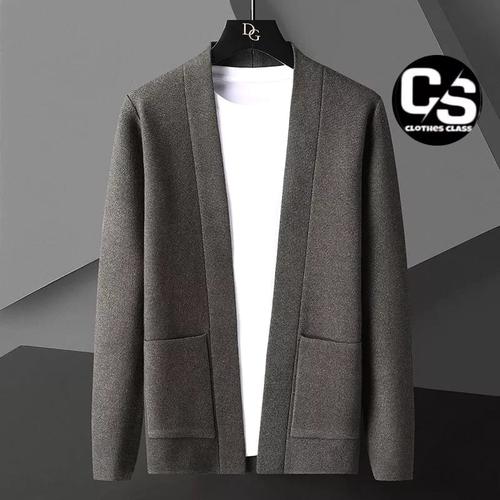 Promo Cardigan Rajut Pria Korea Lengan Panjang Slim Fit Premium - abu ...