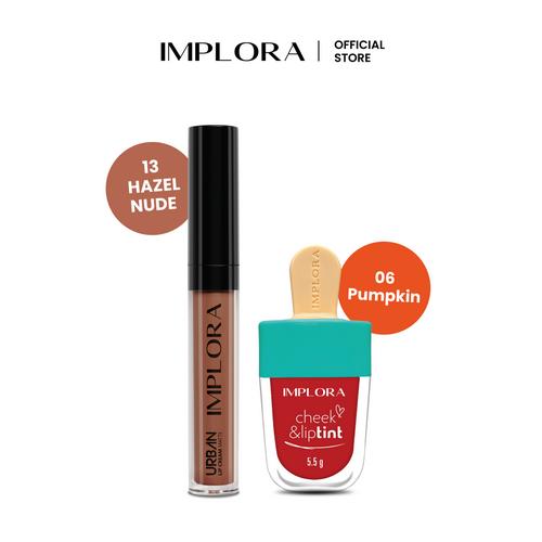 Promo Implora Korean Matte Ombre Lips (Hazelnude Lip Cream + LipTint ...