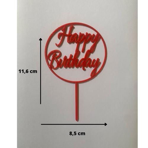 Jual topper happy birthday ukuran sedang - Merah, Bungkus Per Pcs ...