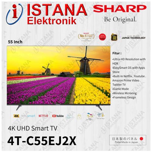 Promo SHARP 4K UHD SMART DIGITAL TV 55 INCH 4T-C55EJ2X Cicil 0% 3x ...