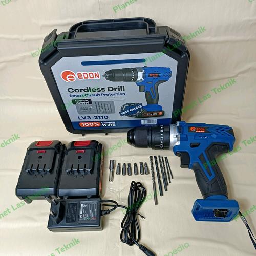 Jual EDON LV3 2110 21 Volt Impact cordless drill Mesin bor baterai ...