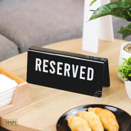 Jual Reserved Sign Papan Tanda Reserved Meja Resto - INPI - Hitam ...