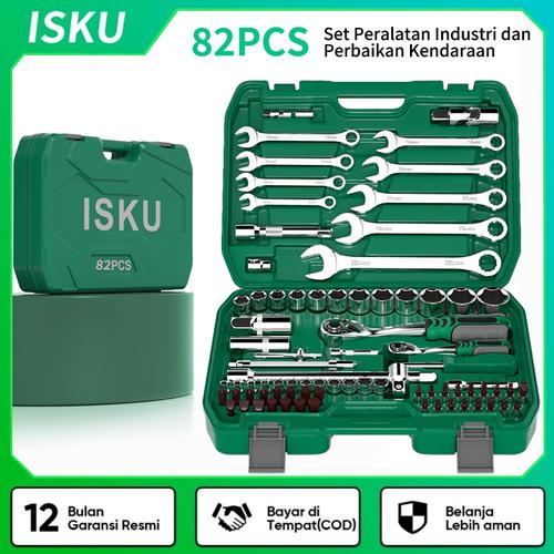 Jual ISKU kunci ring pas Set alat mobil Set 46pcs 61pcs 82pcs Tools set ...