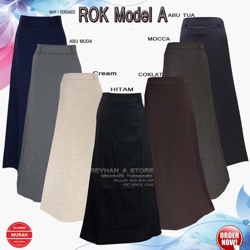 Jual Rok Kerja Panjang Hitam A Bahan Formal Kantor / Rok panjang Bentuk ...