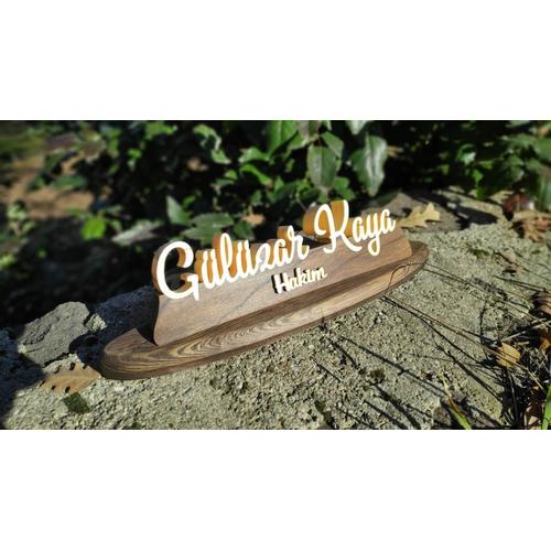 Jual Jual Name Desk Kayu Papan Nama Kayu Wooden Name Desk - Kota ...