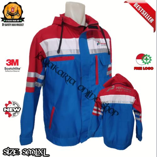 Jual JAKET SAFETY HOODIE PERTAMINA 3M SCOTLITE TASLAN WATERPROOF ...