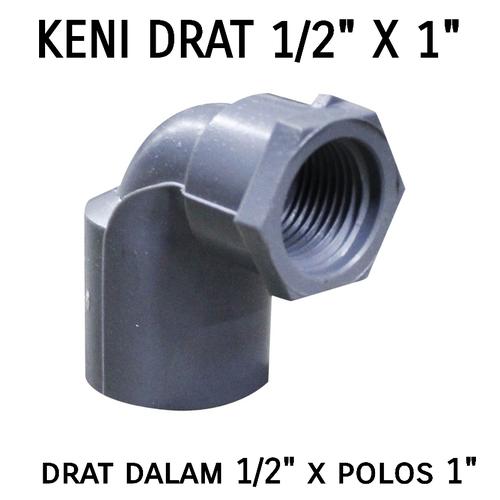 Jual Keni drat dalam 1/2 x 1 inch Faucet elbow kenie knee drat dalam ...