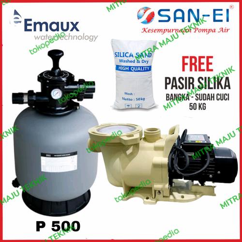 Jual Mesin Pompa Kolam Renang San Ei PKR-75 + Sand Filter Emaux P500 ...