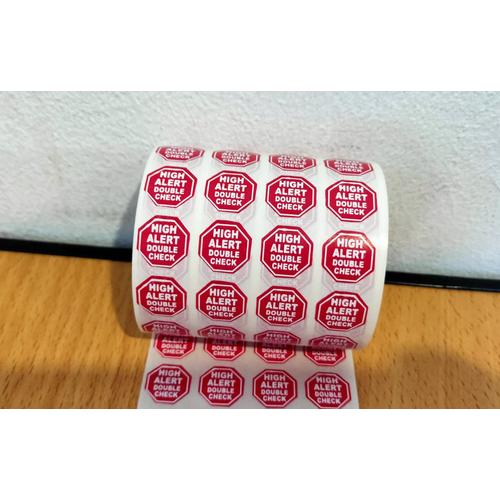 Jual STIKER HIGH ALERT DOUBLE CHECK MERAH PERSEGI DELAPAN @5000PCS IN ...