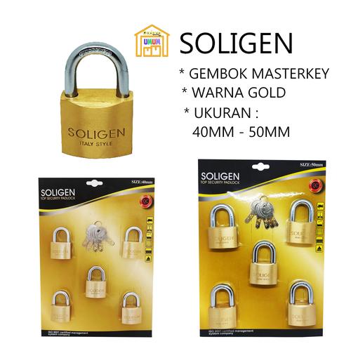 Jual Soligen Gembok Master Key 5 pcs 50 mm - 40MM - Jakarta Utara ...