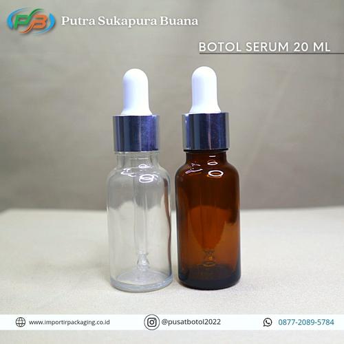 Jual Botol pipet 20 ml tebal ring silver / Botol kaca 20ml / Botol ...