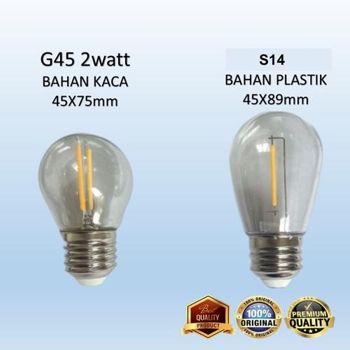 Jual Lampu Led Filamen edison 2 Watt G45 E27 - S14 1WATT, KACA BENING ...