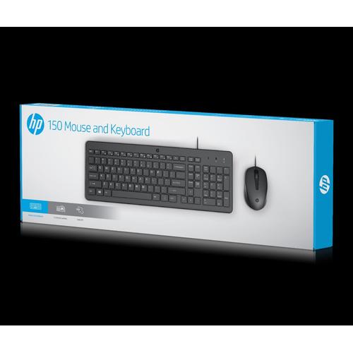 Jual HP 150 Wired Keyboard and Mouse Combo with Instant USB Plug ...