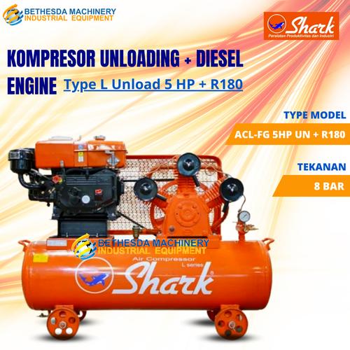 Jual Kompresor Angin Shark Unload 5HP + R180 - Air Compressor 5 Hp/pk 8 ...