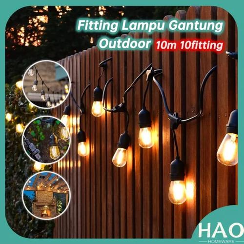 Jual Lampu Dekorasi Cafe Gantung Outdoor 10 Meter - 10 M 20 Lampu ...