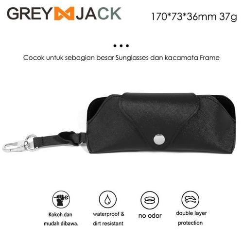 Promo Grey Jack Pouch Kacamata /Box Kancing Kacamata Kulit Simple ...