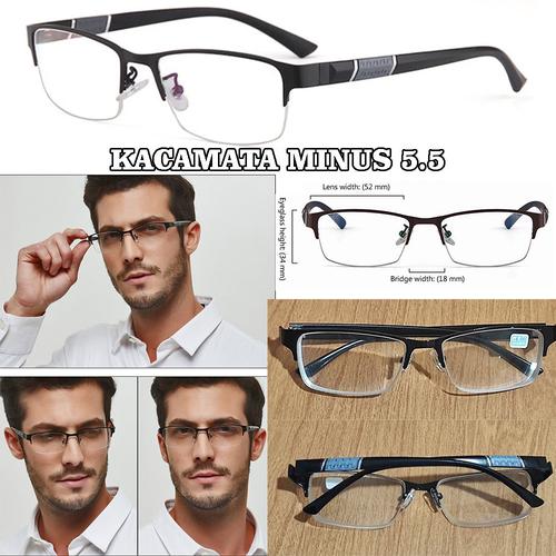 Jual KACAMATA MIN 5.5 HALF RIM MINES MINUS 550 FRAME HTM MIOPIA RABUN ...