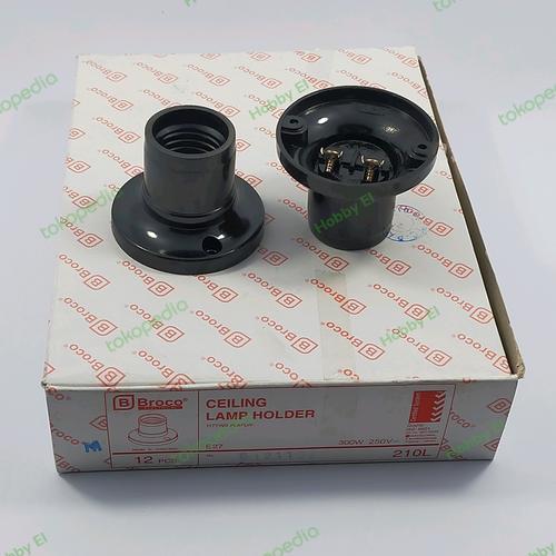 Jual Fiting Lampu Tempel Broco Hitam / Fitting Tempel Broco Bulat - Kab ...