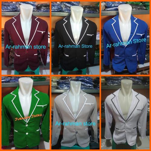 Jual Almamater list Putih Polos ( jas sekolah, jas kampus, jas ...